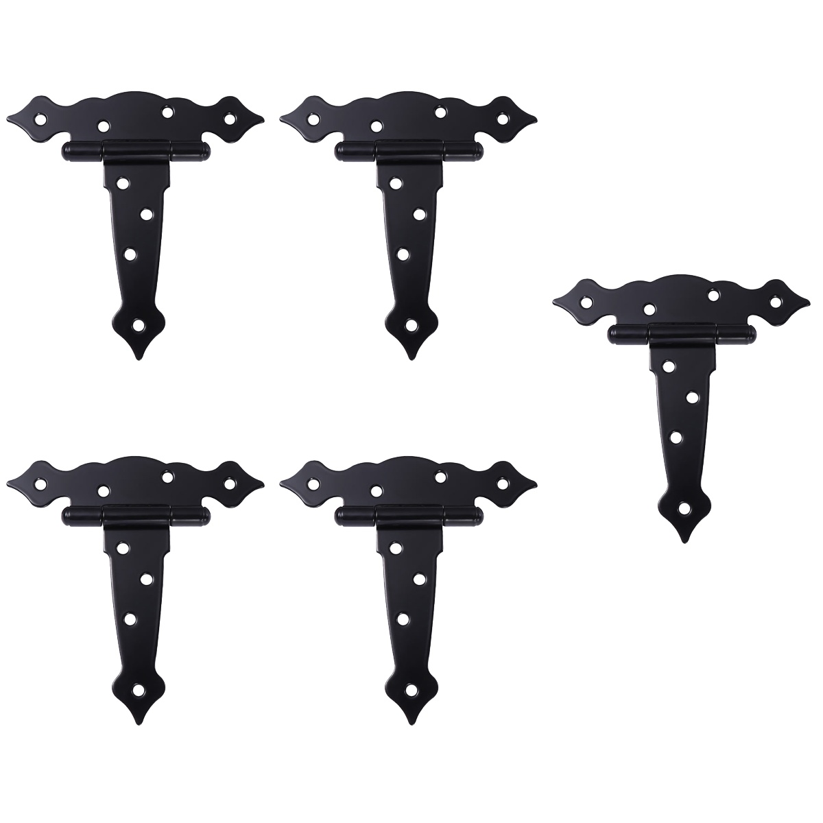 5 Pieces Knob Pipe Gate Hinge Door Hinge Heavy Duty Hinge 16X13CM Black ...