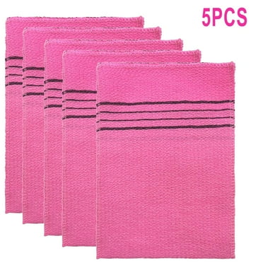 Korean Body Scrub Exfoliating Cloth, 5 Pcs 9.06*5.51 inches Pink Sauna ...