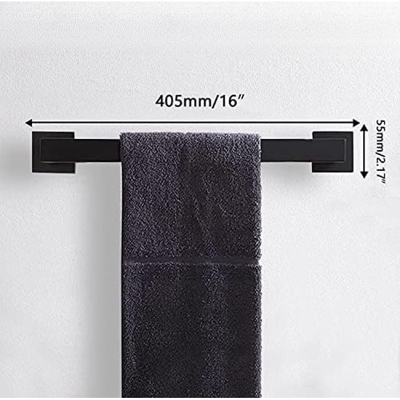 5-Pieces Matte Black Bathroom Hardware Accessories Set, SUS304 ...
