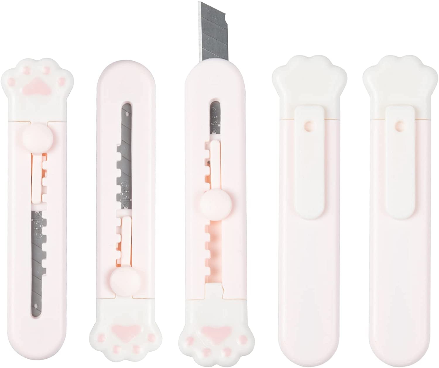 5 Pieces Mini Retractable Utility Knives Cute Cat Paw Touch Art Knife ...