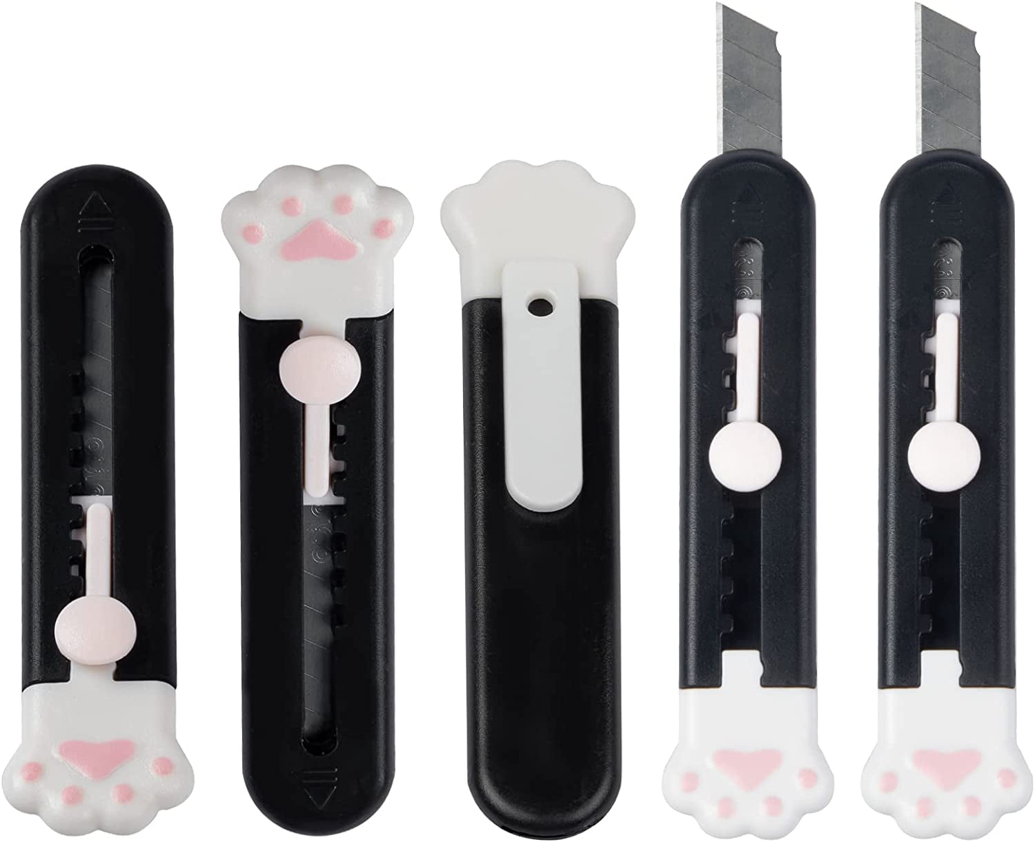 5 Pieces Mini Retractable Utility Knives Cute Cat Paw Touch Art Knife ...