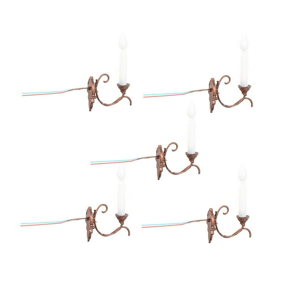 5 Pieces Model Train Street Lights Miniature Wall Lamp LED Lighting ...