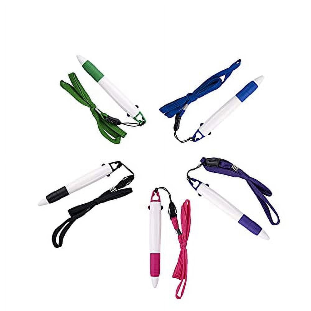 5 Pieces Neck Pens Retractable, 0.7Mm Pen On A String, Neon Color ...