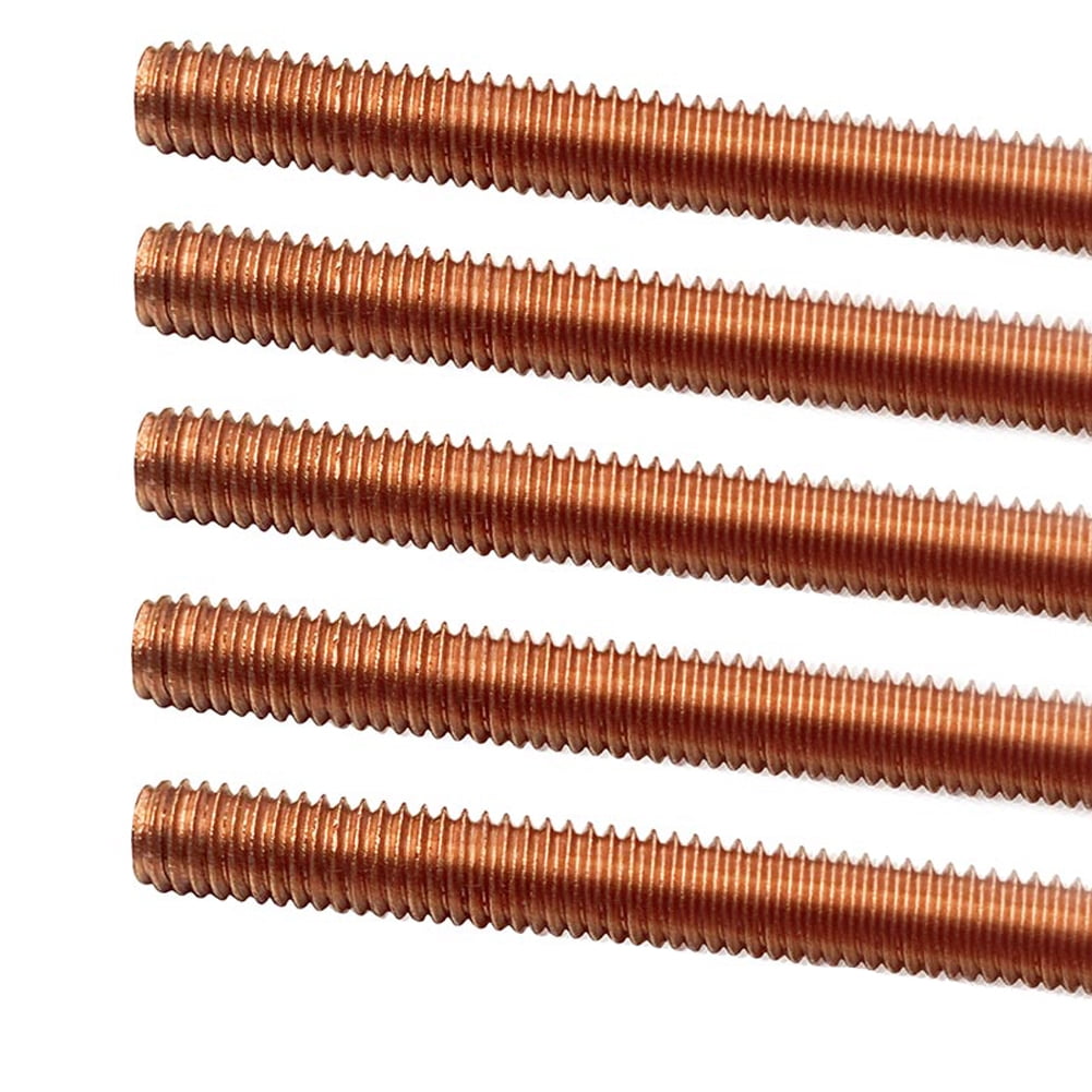 5 Pieces Of Red Copper Threaded Rods, M10 Pitch, 70 Mm Long - Walmart.com
