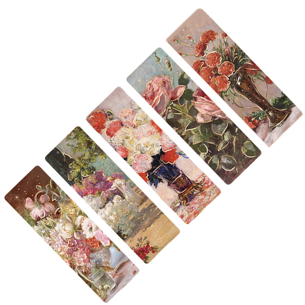 5 Pieces PVC Bookmarks Bronzing Book Marker Creative Reading Page ...