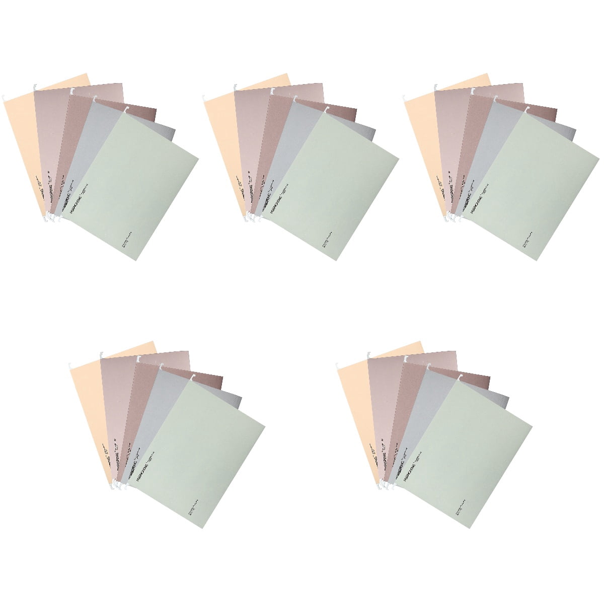 Set of 5 Portable Hanging File Folders with Mesh Receipt Pouches ...
