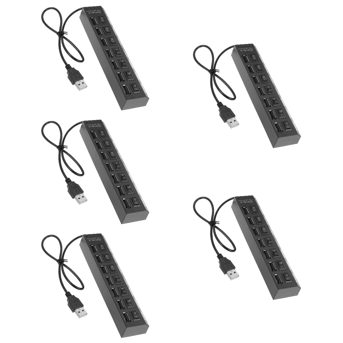 5 Pieces Ports USB Extension Hub 7 Line Concentration - Walmart.com
