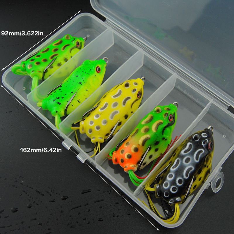 5 Pieces Premium Frog Shape Fishing Lures with Storage Box - Sharp ...