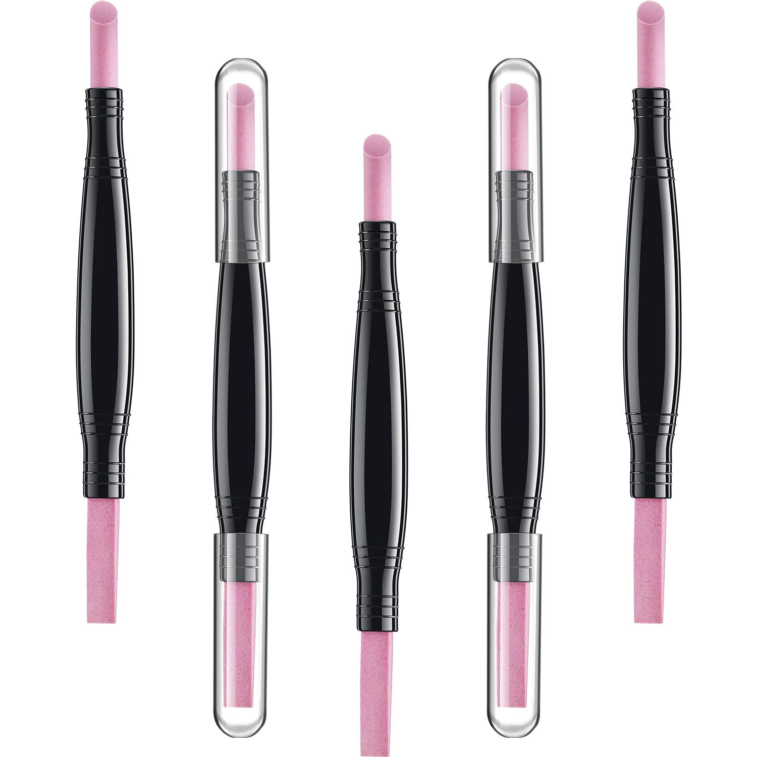 5 Pieces Pumice Stone Nail File Double-Headed Nail Polishing Pen Stick ...
