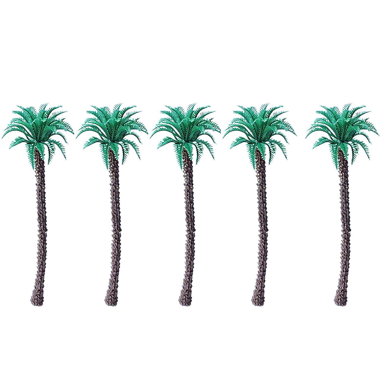 5 Pieces Rainforest Train Palm Tree Set - Plastic Model Coconut Trees ...