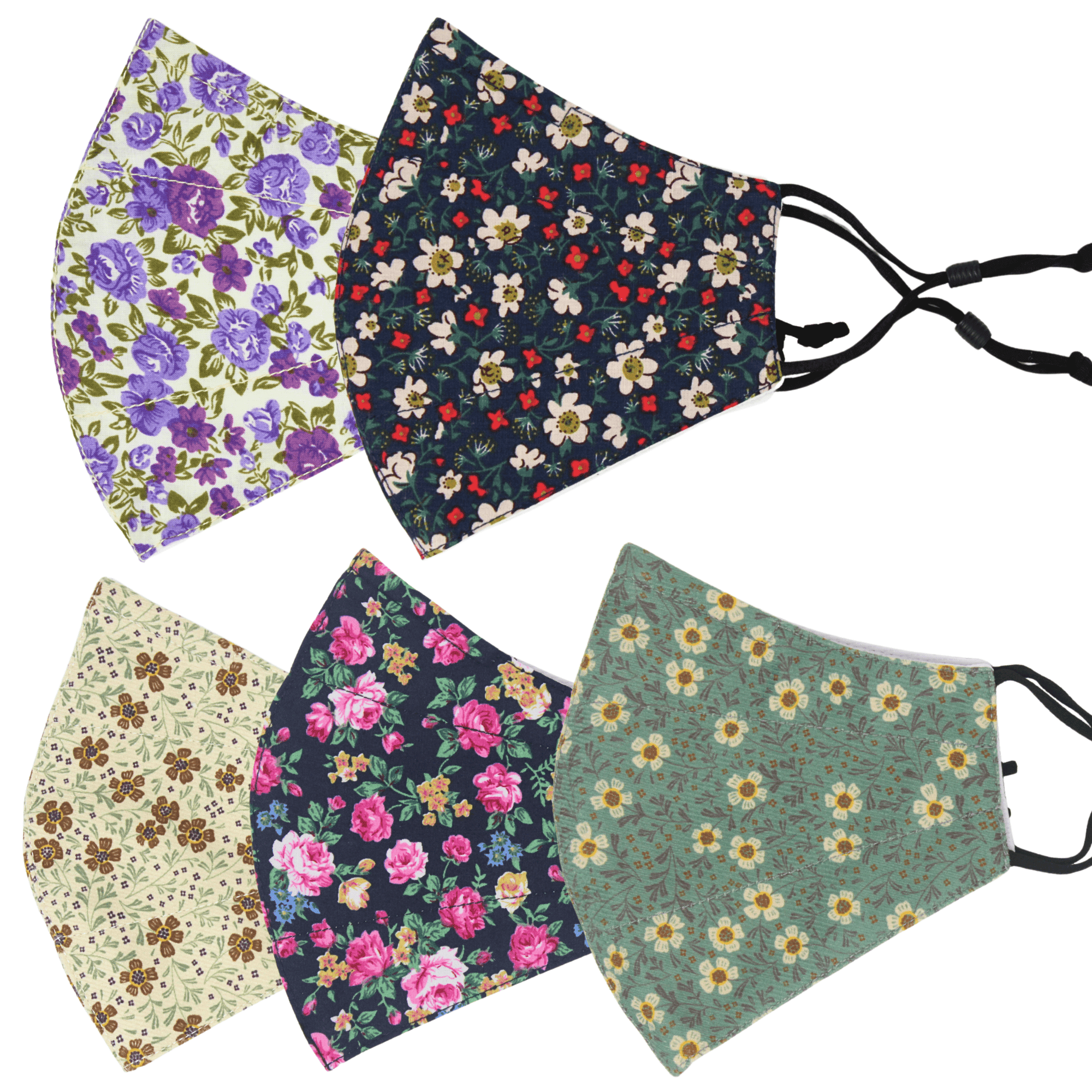 MNMart Reusable Face Masks, Adjustable Nose Wire, Breathable Cloth ...