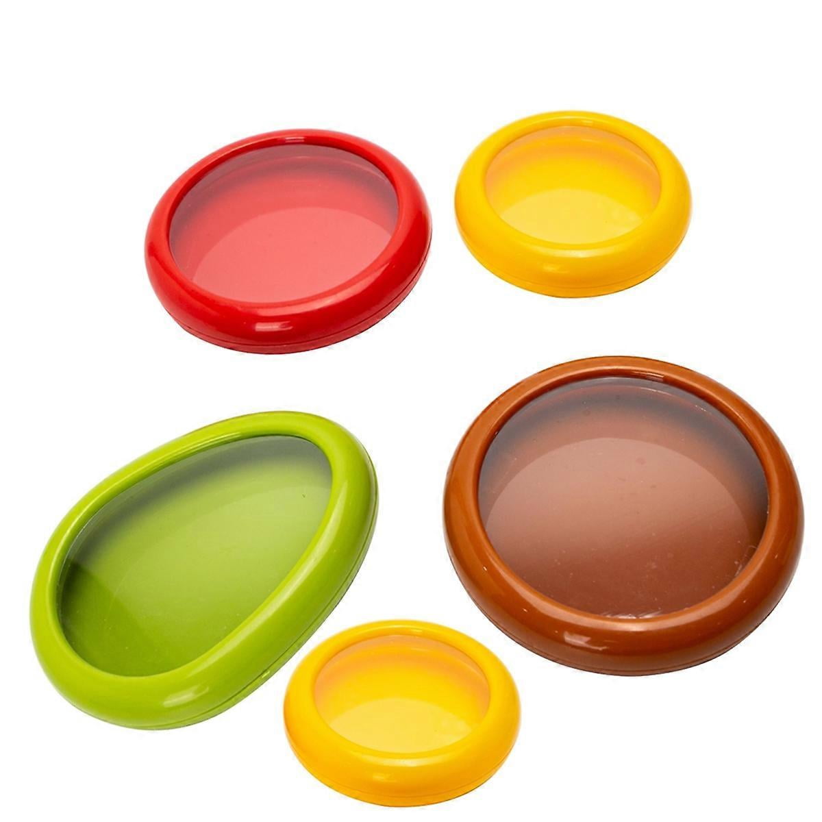 5 Pieces Set Avocado Saver, Onion Silicone Storage, Half Cut Fruit ...