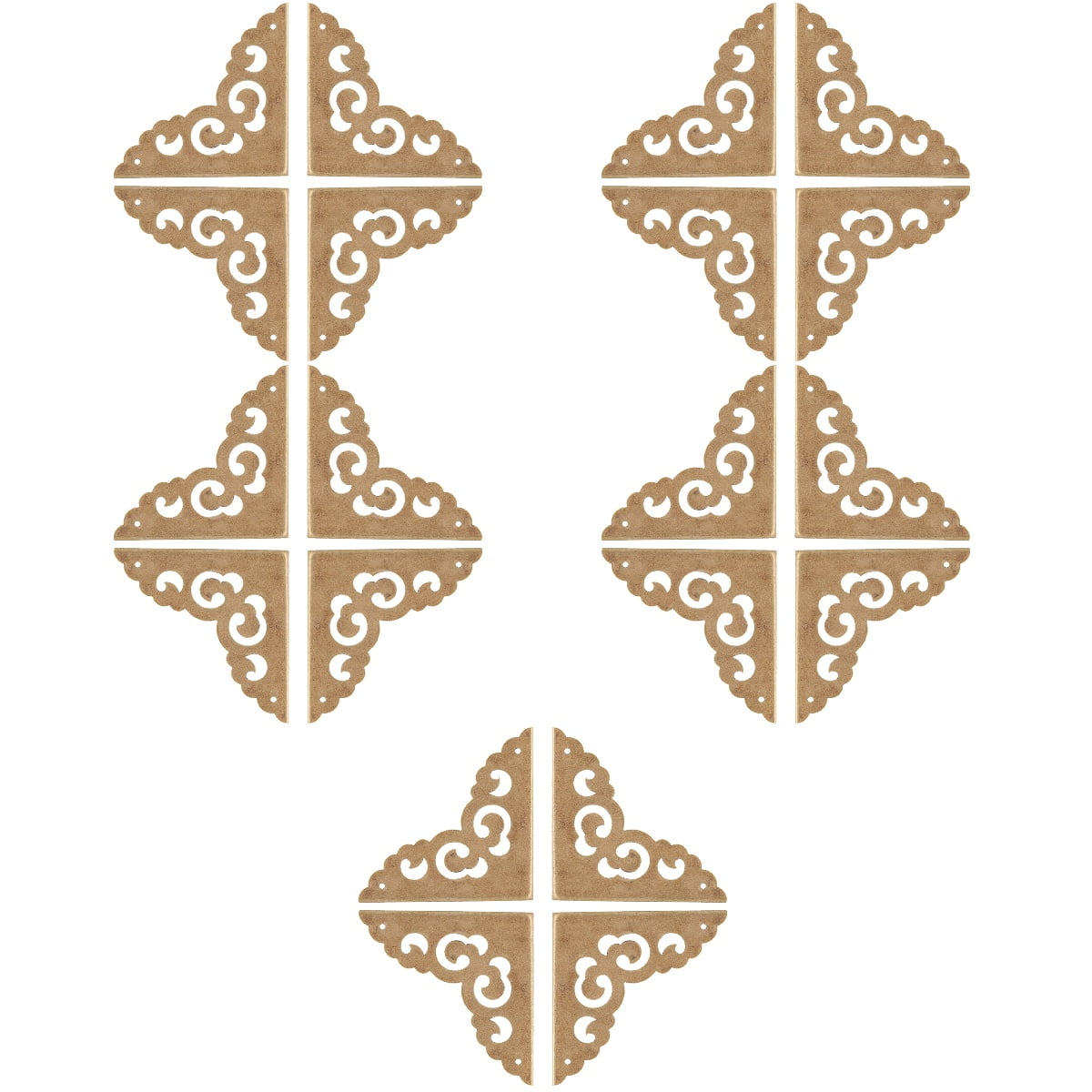 5 Pieces Shelf Brackets Furniture Copper Corner Guard Box Protectors ...