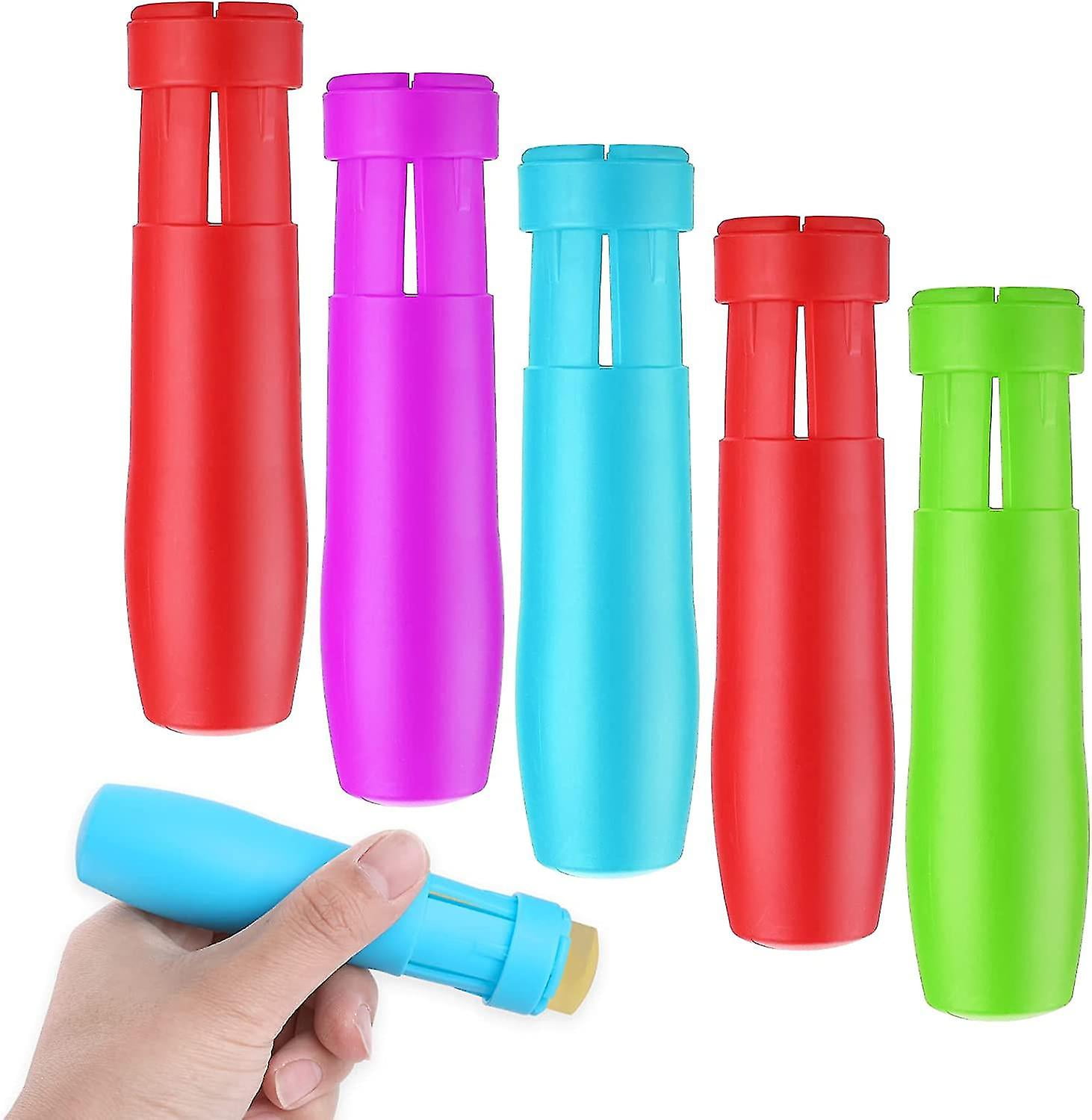 5 Pieces Sidewalk Chalk Holder, Colorful Plastic Chalk Holders Chalk ...