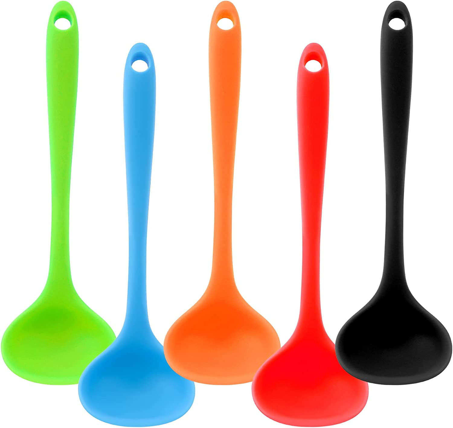 5 Pieces Silicone Ladles for Cooking - Small Soup Ladle Spoon Heat ...