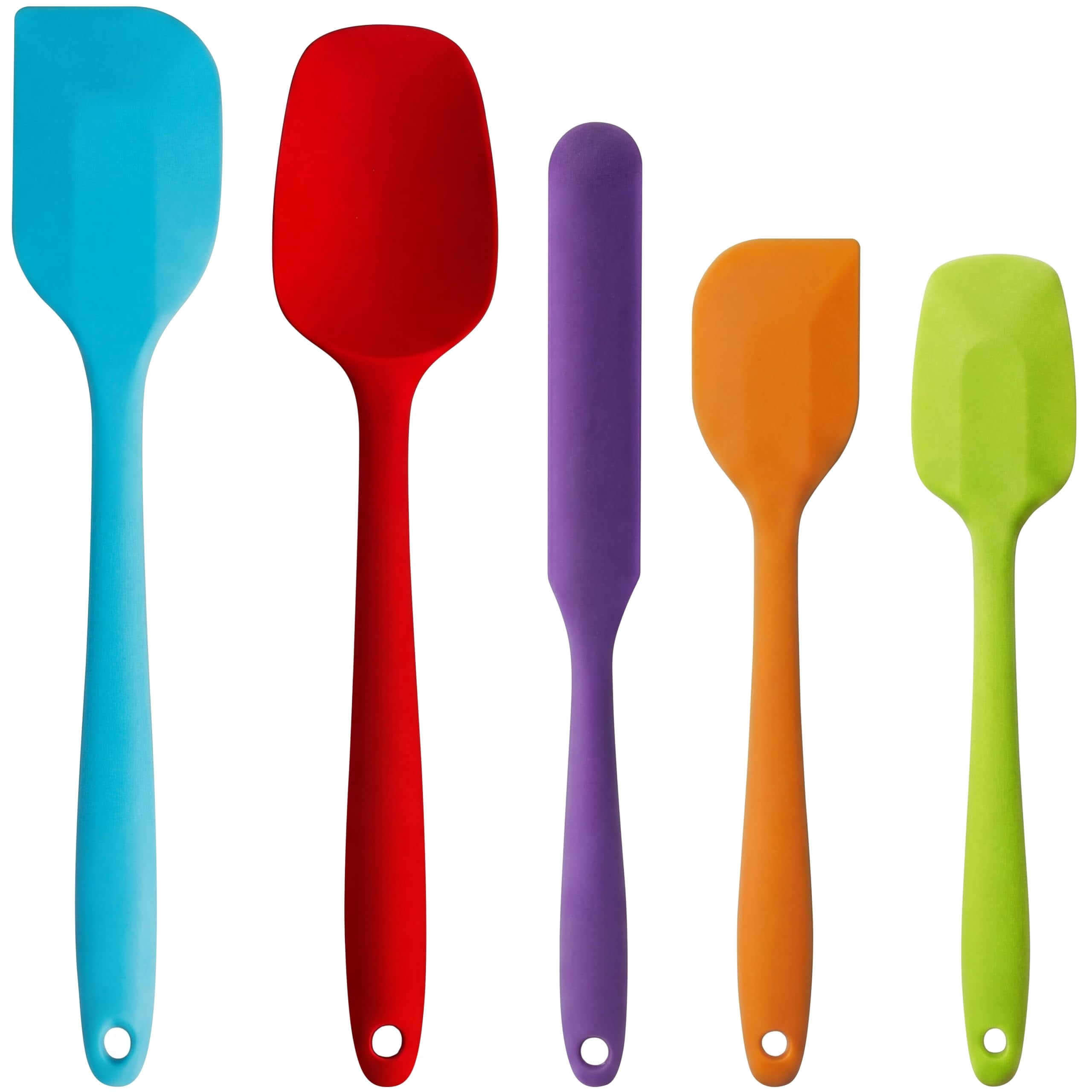 5 Pieces Silicone Spatula Set BPA Free Non Stick Rubber Spatula Heat ...