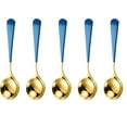 5 Pieces Spoons 304 Stainless Steel Round Head Spoons Modern And