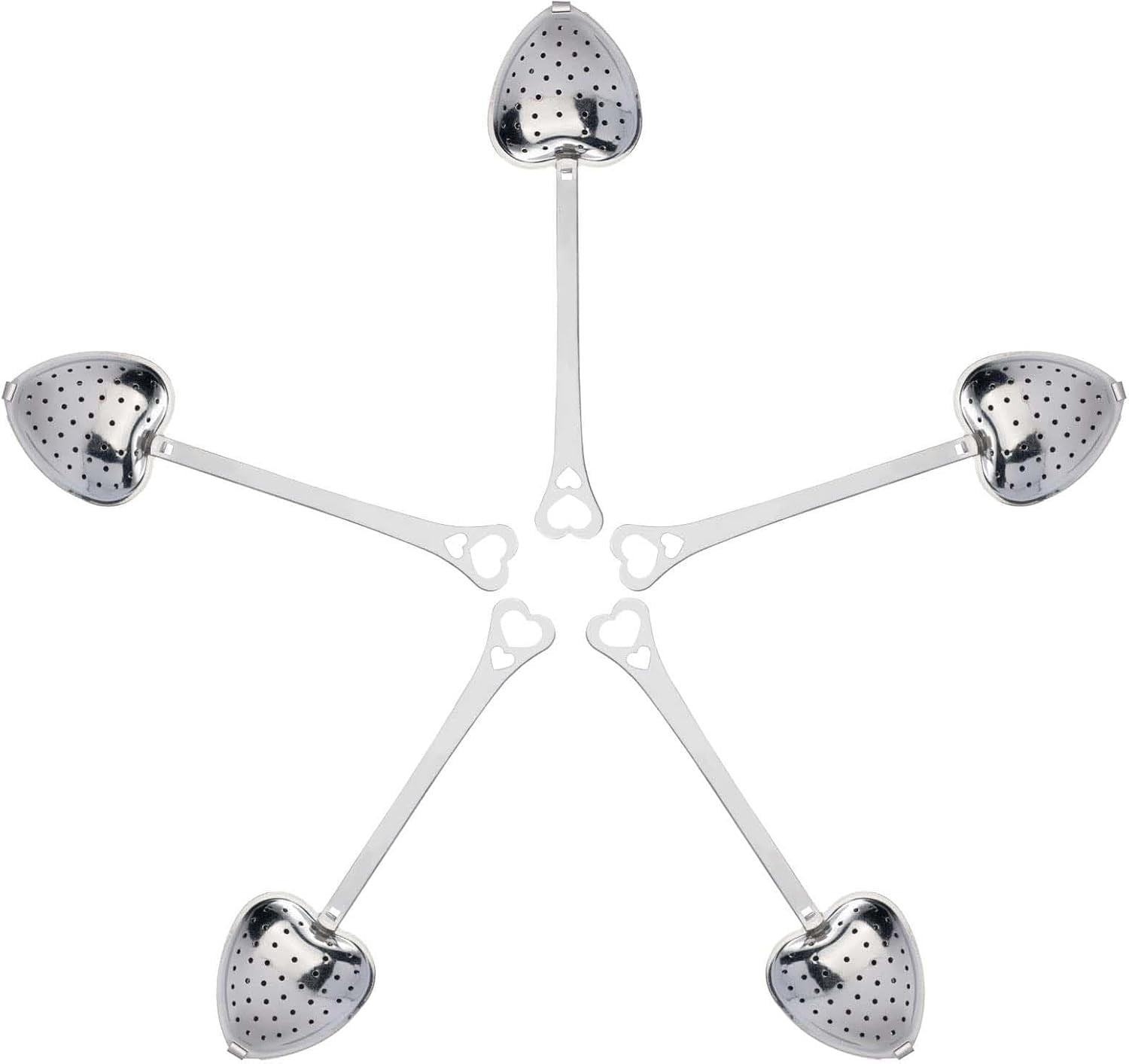 5 Pieces Tea Infuser Stainless Steel Heart Shaped Tea Strainers Spoon ...