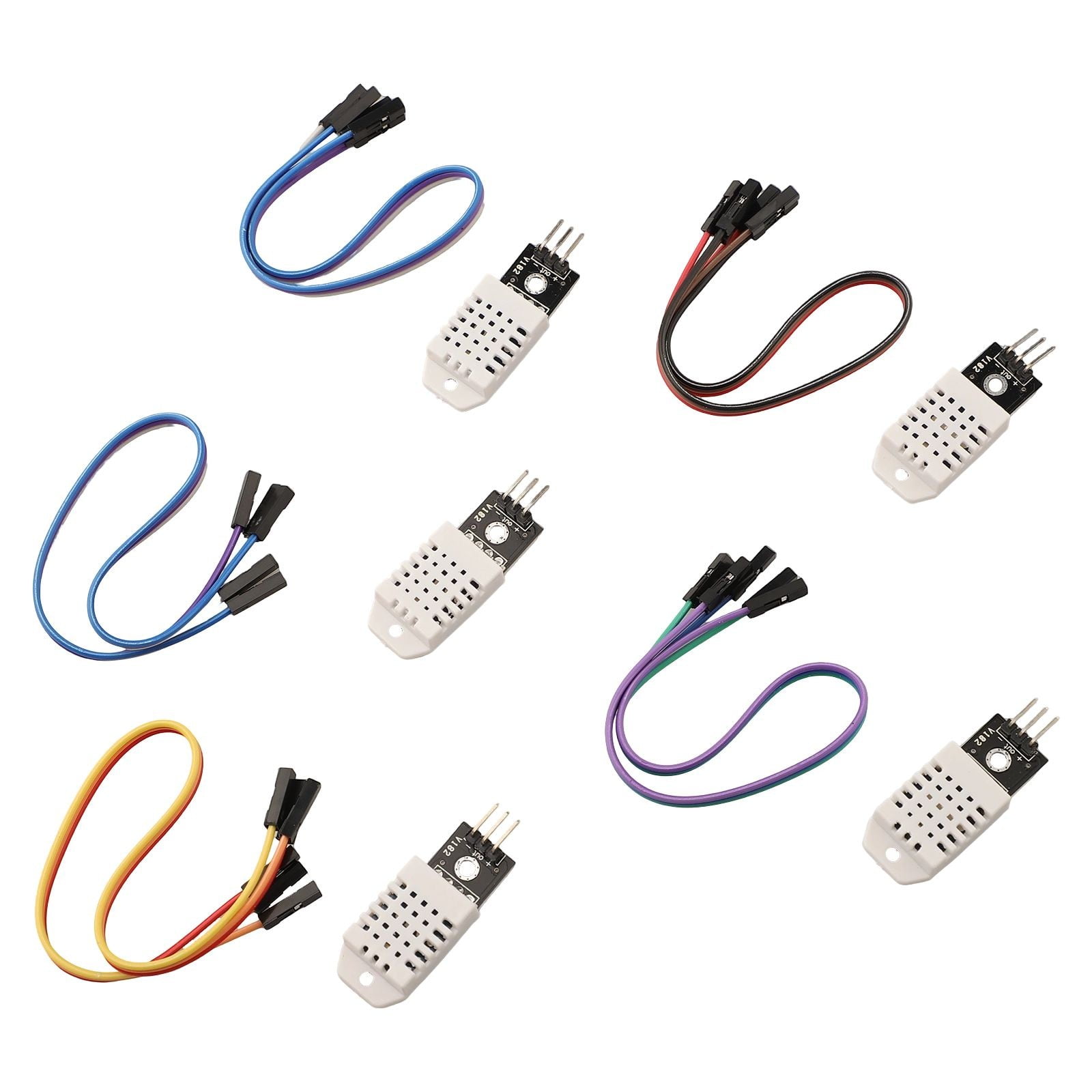 5 Pieces Temperature Humidity Sensor Module With Circuit Board And Cable