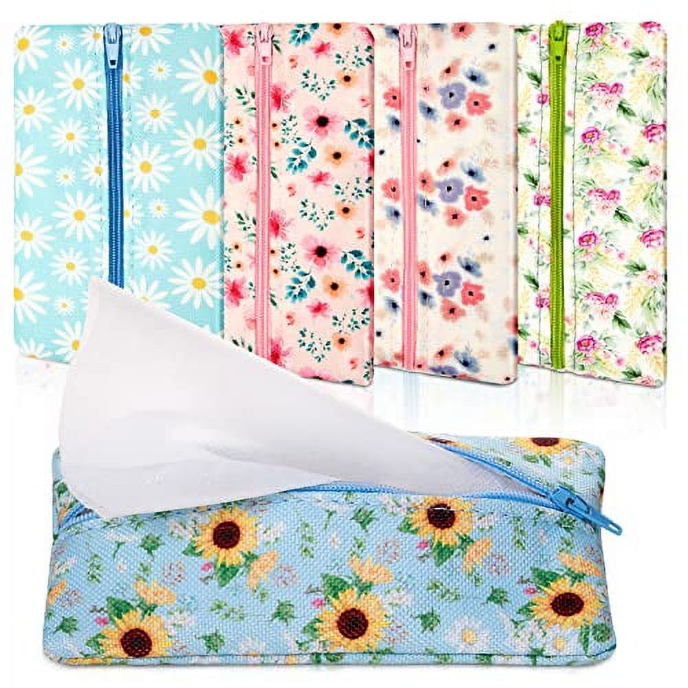 5 Pieces Tissues Purse Pocket Tissue Holder Reusable Travel Tissue ...