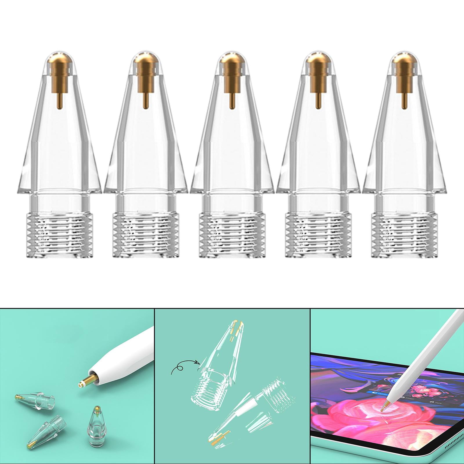 5 Pieces Transparent Spare Pen Nibs Replacement Tips /2 Generation ...