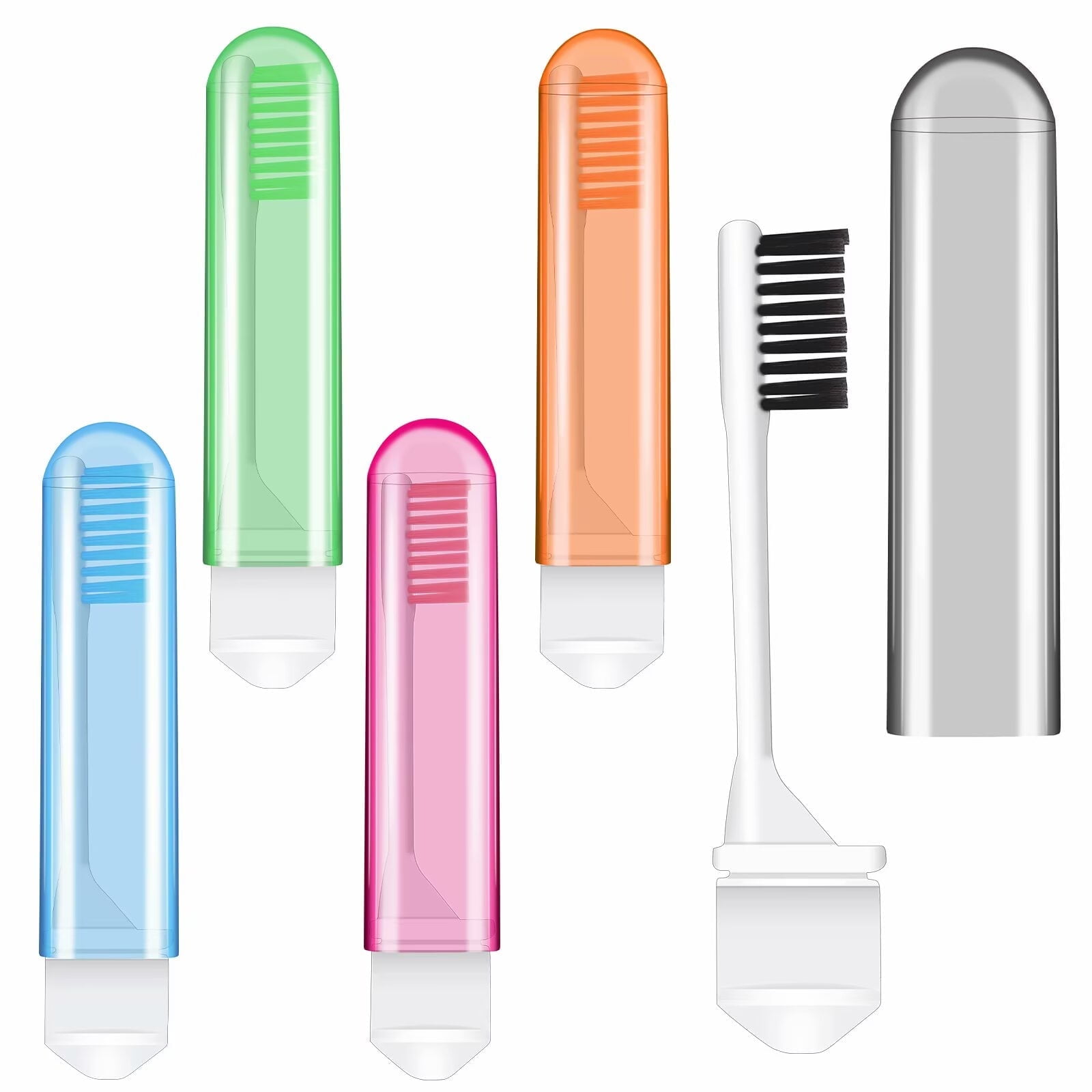 5 Pieces Travel Toothbrush, Folding Toothbrush with Waterproof Box ...