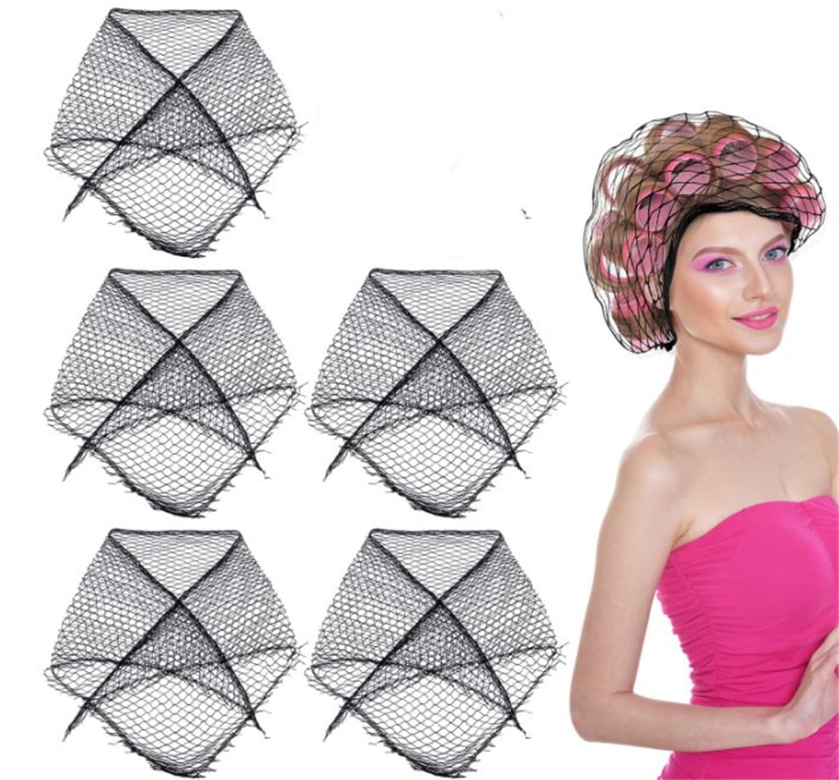 5 Pieces Triangle Hair Nets,Black Triangular Mesh Scarf,Large Cotton ...