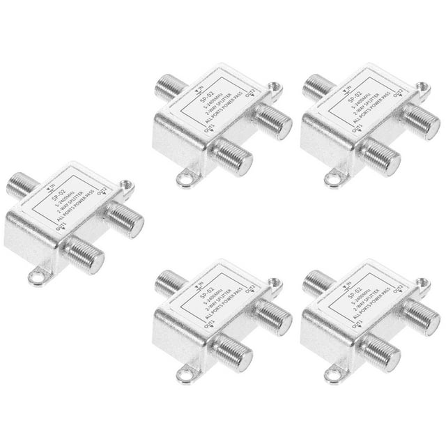 5 Pieces Two Splitters Coax Cable Splitter Splitter for TV Cable ...