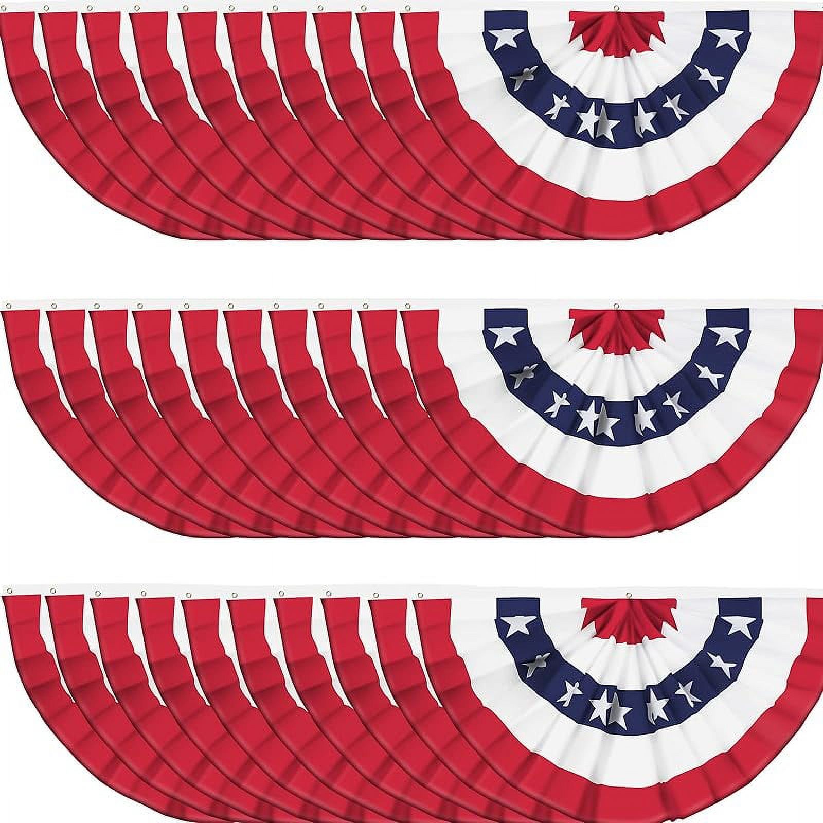 5 Pieces USA Pleated Fan Flag 3x6 FT American US Bunting Flag Patriotic ...