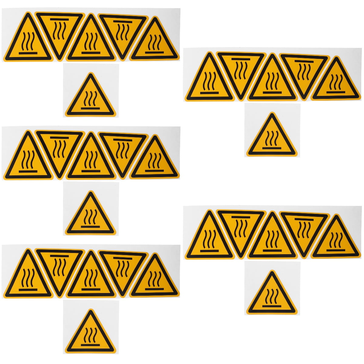 5 Pieces Warning Hot Surface Sign High Temperature Equipment Decal ...