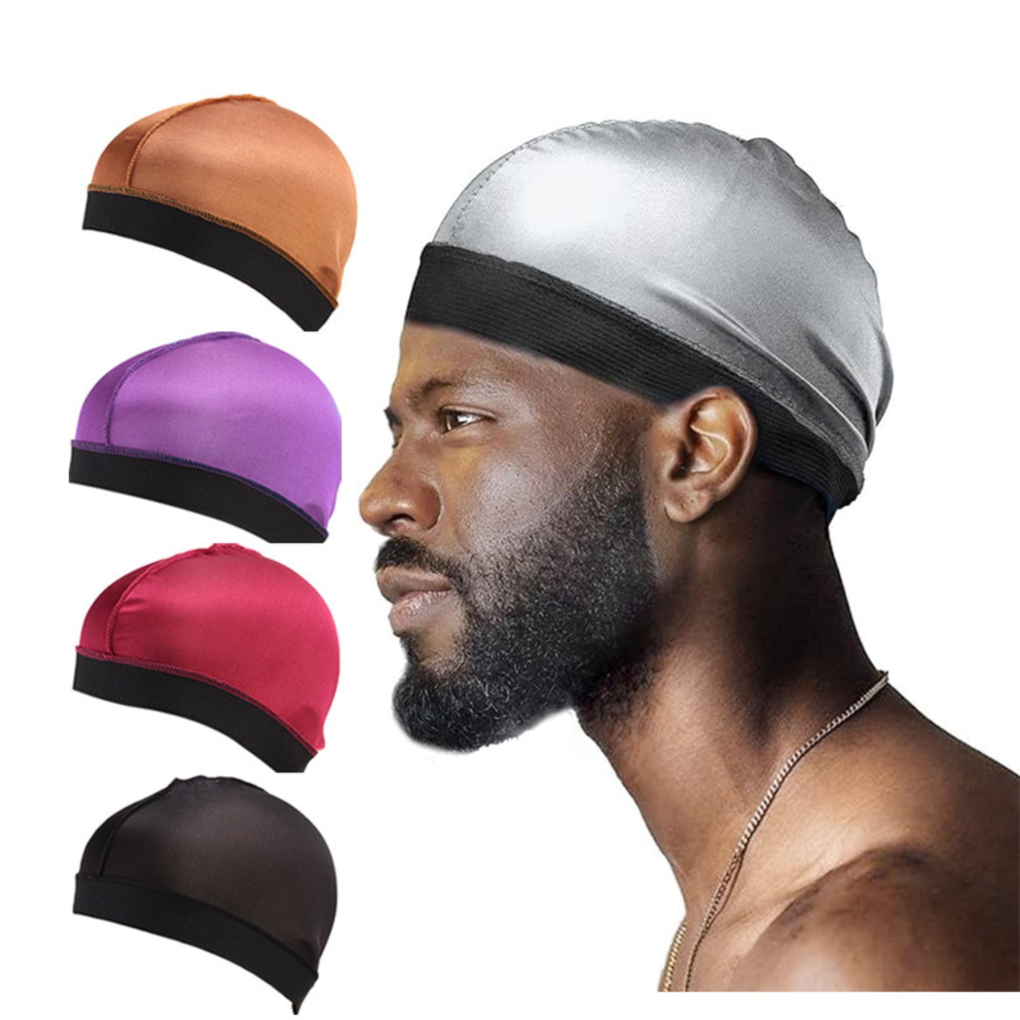 5 Pieces Wave Cap, Silk Stocking Wave Caps for 360 Waves, Silky Durag ...