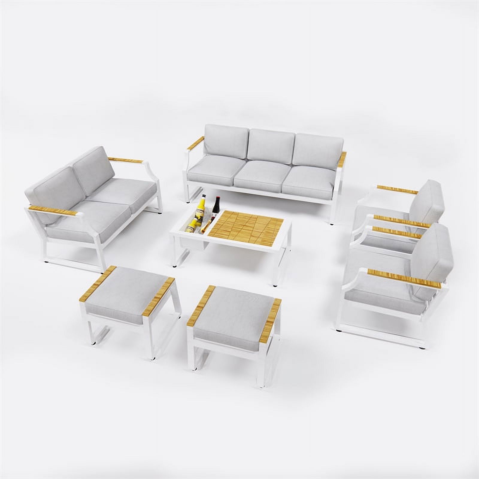 Outdoor Furniture: 5-Piece White Aluminum Patio Conversation Set, Ice ...