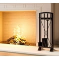 5 Pieces Wrought Iron Fireplace Tools Set with Poker, Tongs, Shovel ...