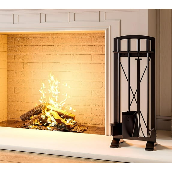 5 Pieces Wrouhgt Iron Fireplace Tools Set with Poker, Tongs, Shovel ...