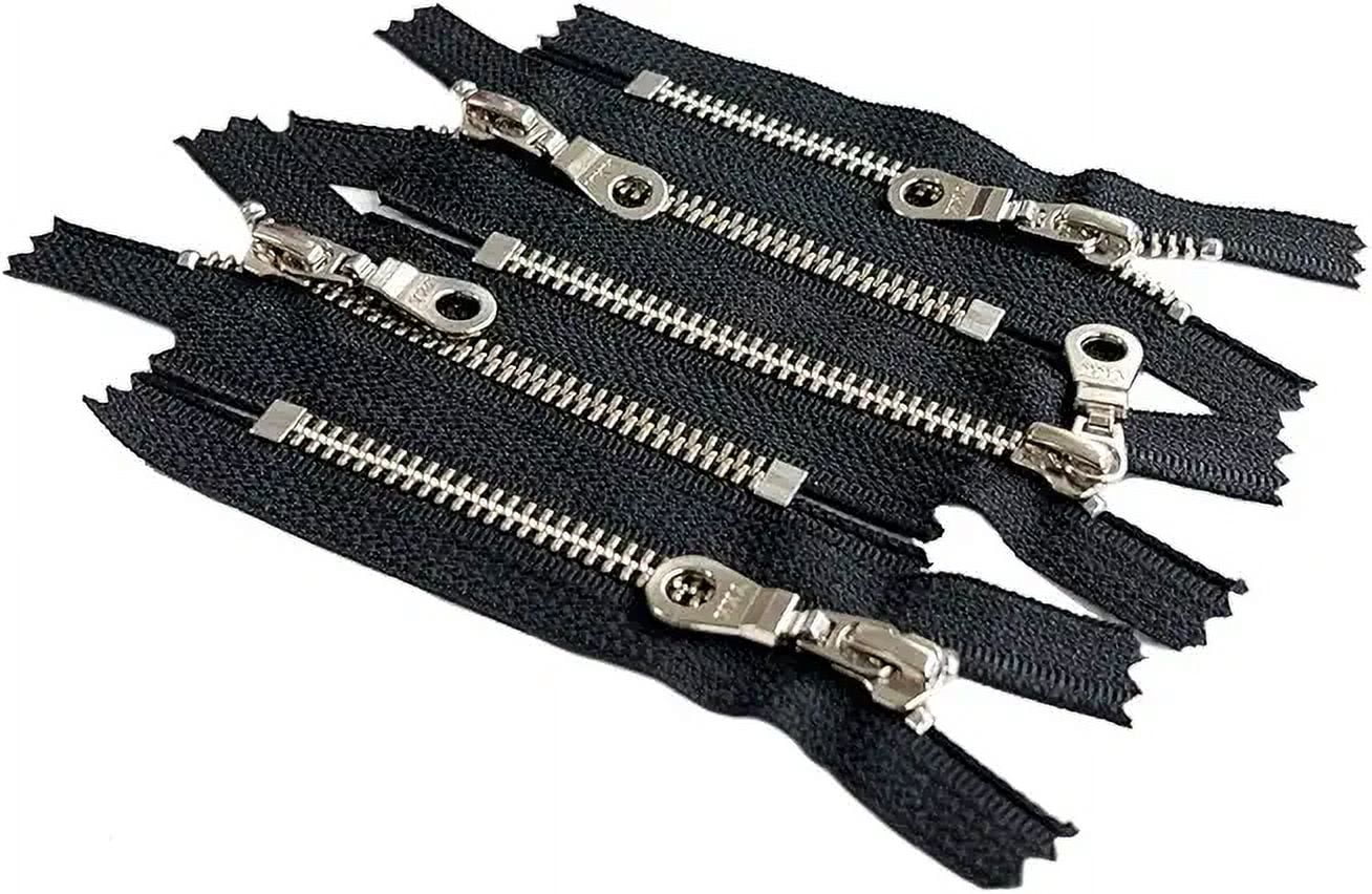 5 Pieces YKK #5 Nickel Silver Teeth with Doughnut Pull Metal Zipper ...