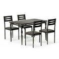 5 Piecs Dining Table Set for 4,1 Dining Table with 4 Farmhouse Chairs ...