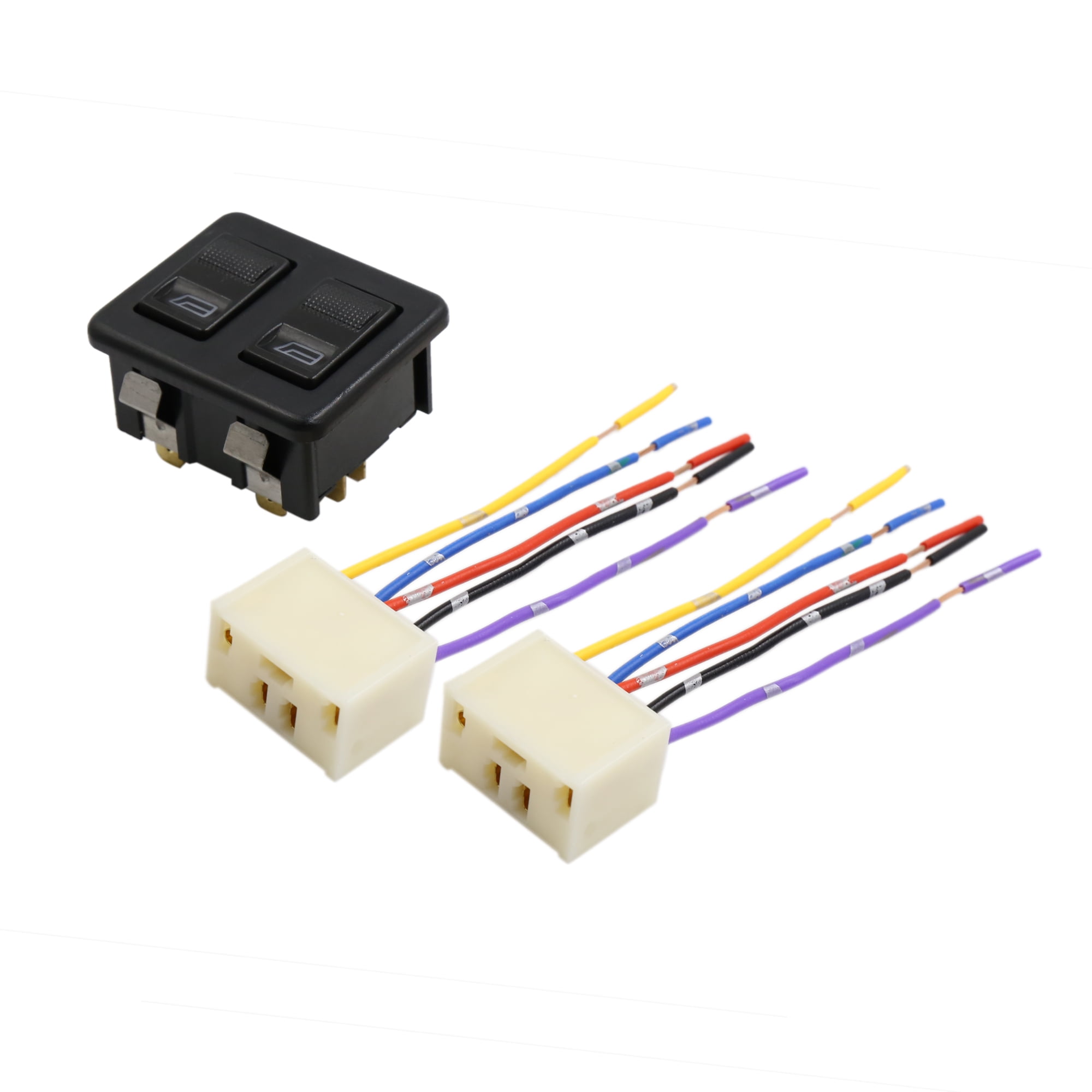 5 Pin Car Power Window Double Switch with Wire Harness Socket DC 12V 3 ...
