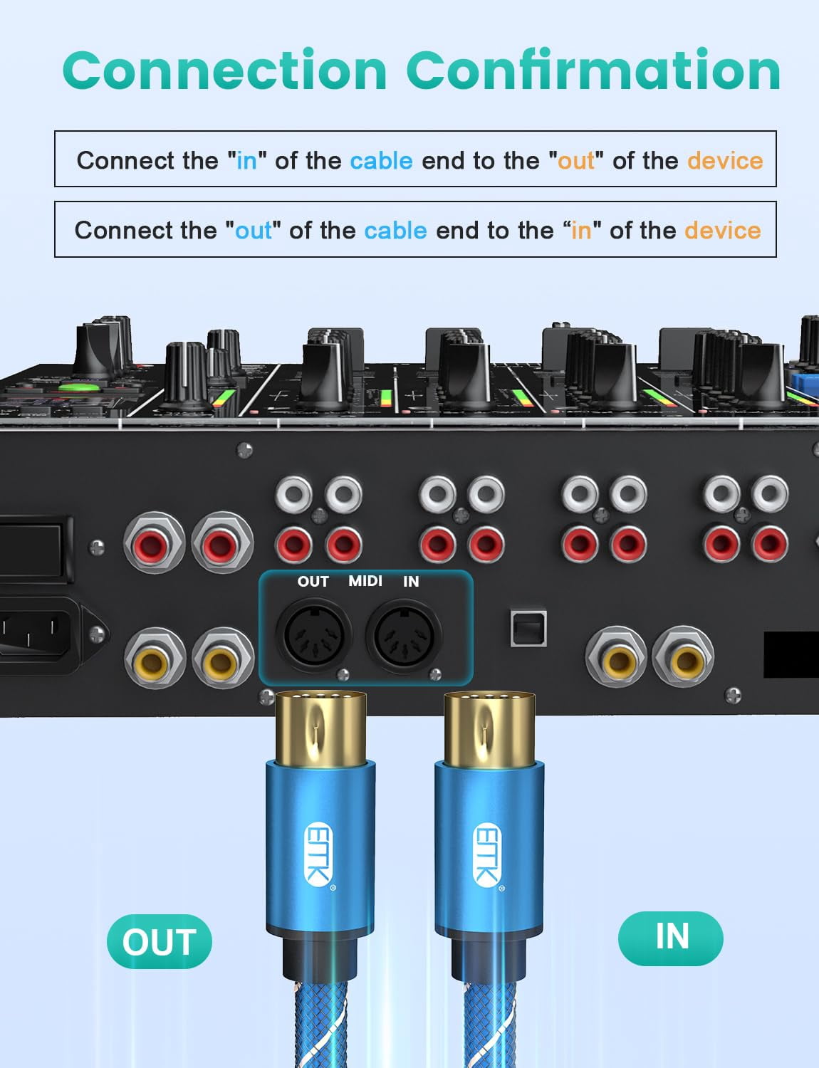 5-Pin DIN MIDI Cable Male to Male Midi Cables Compatible with MIDI ...