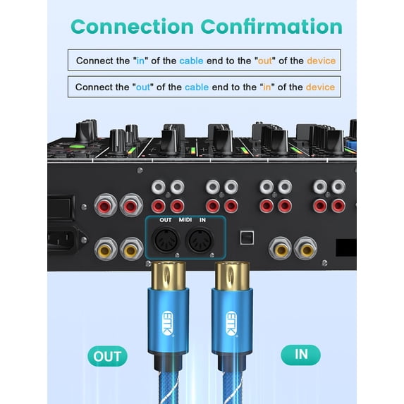 5-Pin DIN MIDI Cable Male to Male Midi Cables Compatible with MIDI ...