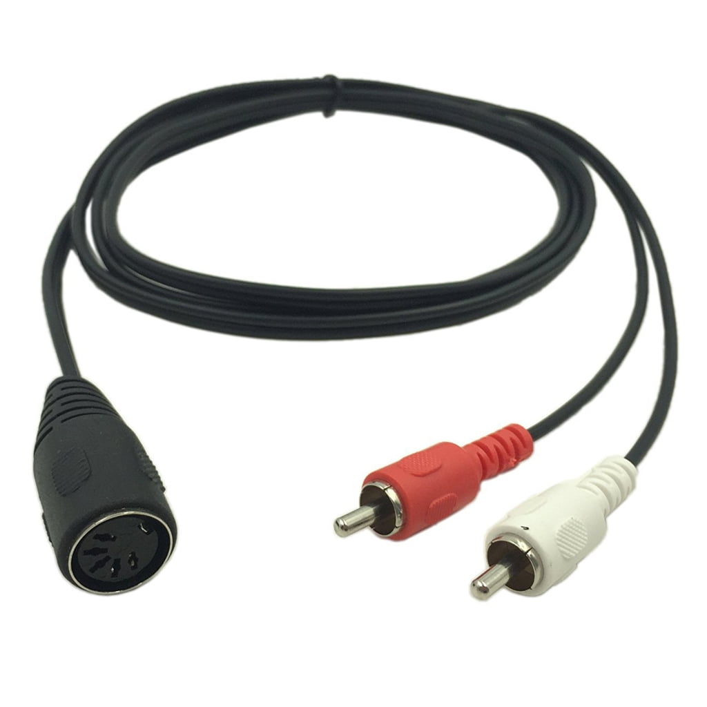 5 Pin Male Din Plugto 2 RCA PhonoMale PlugCable 5 Pin Female Din to 2 ...
