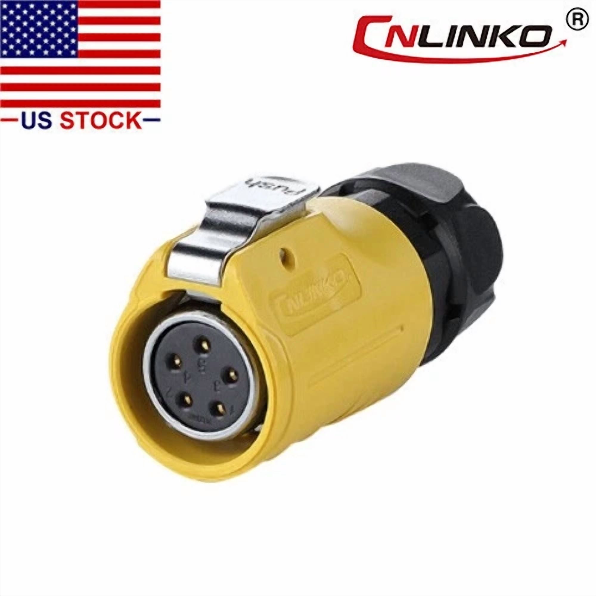 5 Pin Power Circular Industrial Connector Female Plug Outdoor Waterproof Ip67 - Walmart.com