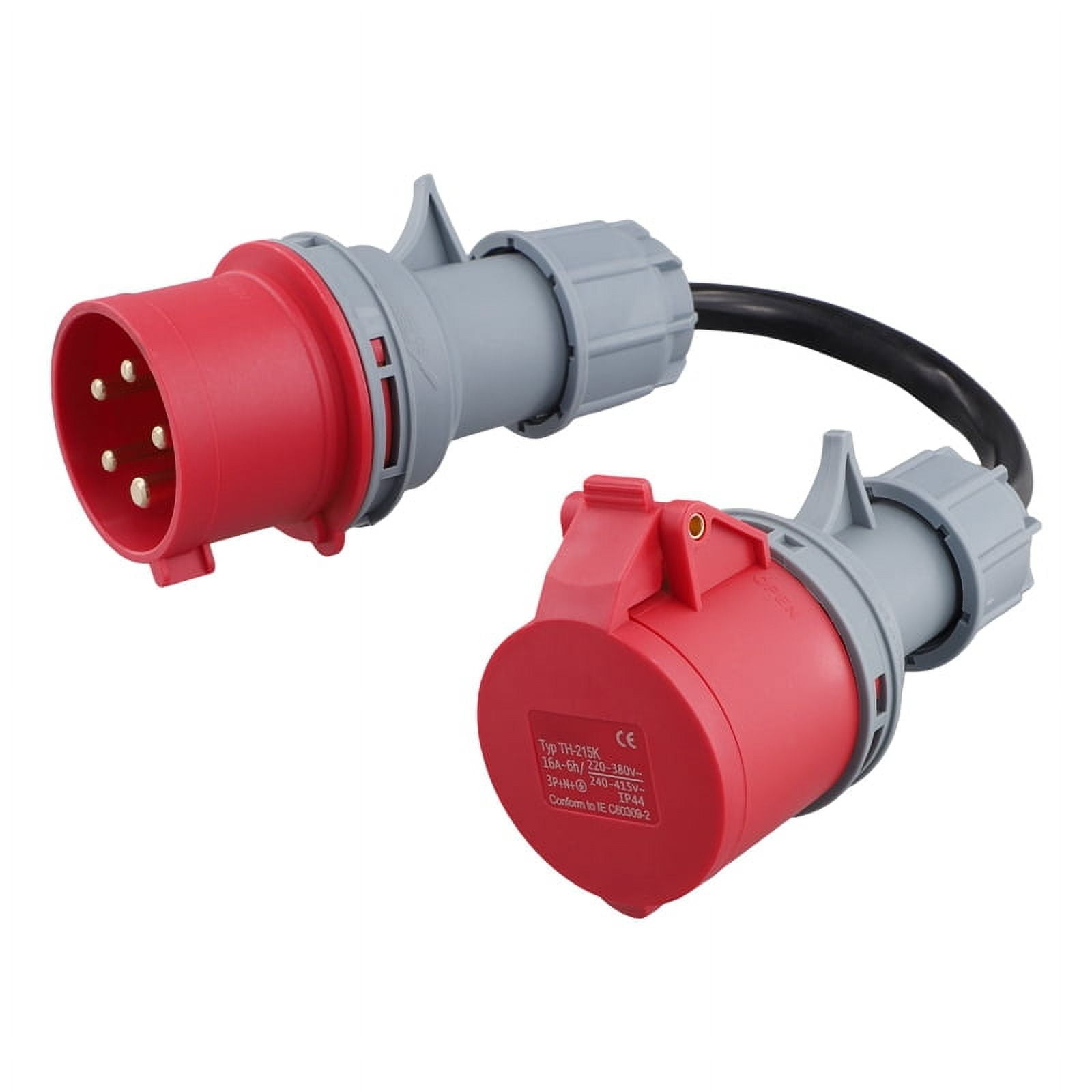 5 Pin Red 32A Male to 16A Female CEE-Adapter Gen Ev Charger Extension ...