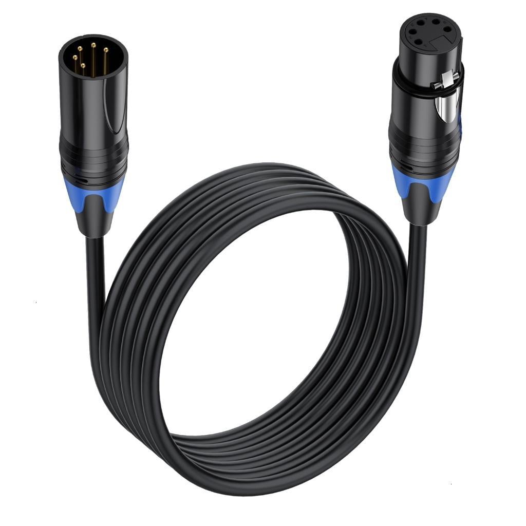 5 Pin XLR DMX512 Adapter Cable, DMX512 5-cores XLR Male to Female 5-pin ...