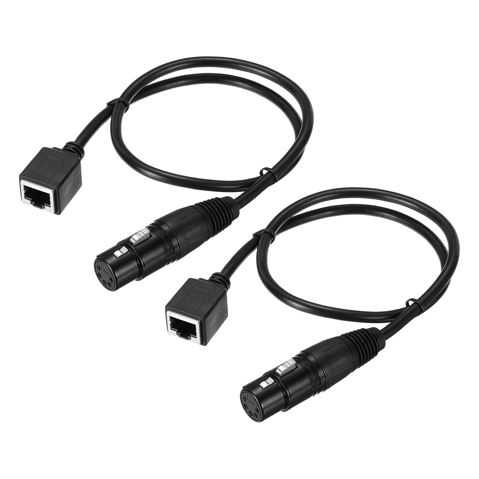 5 Pin XLR Female to RJ45 Female Adapter Cable, 2pcs 1.6ft XLR ...