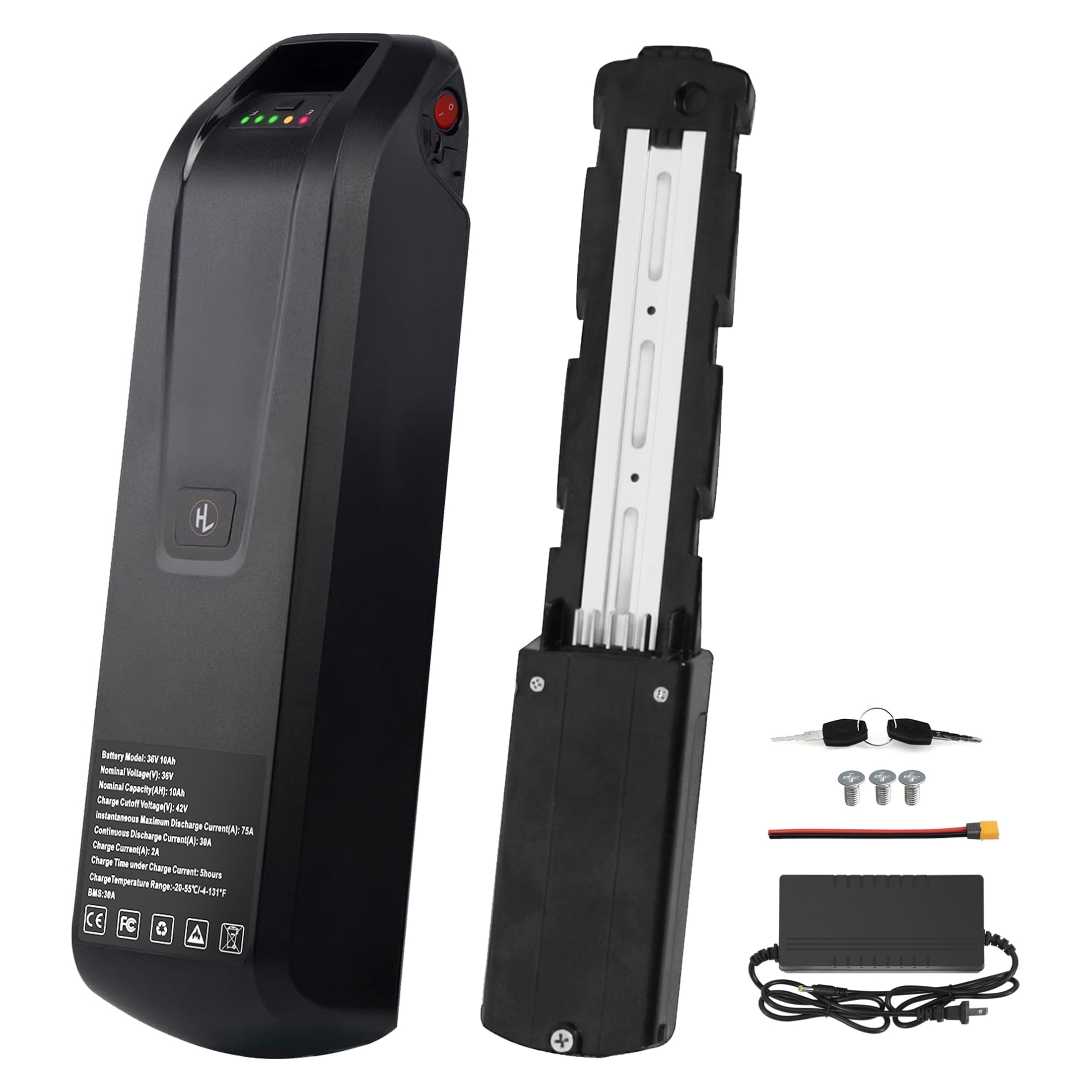 5 Pins 36v 10.4ah Ebike Battery with Charger Lithium ion Battery for 0-750W Motor Electric ...