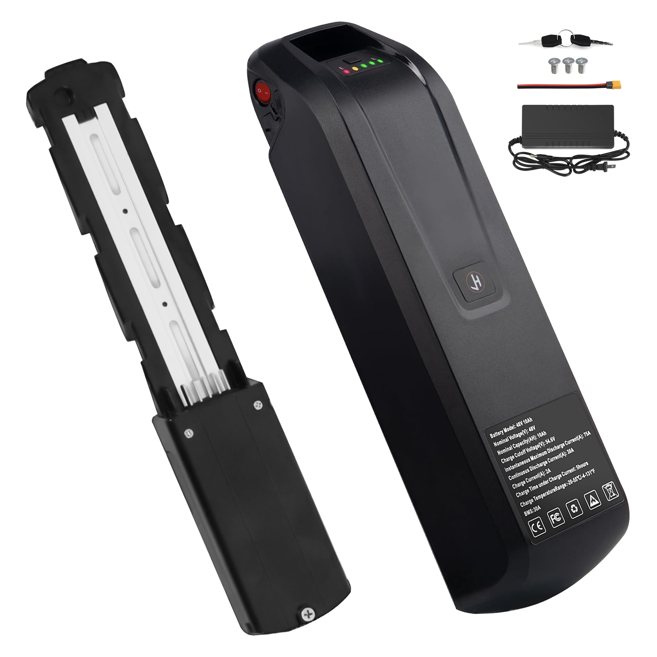 5 Pins 48v 10.4ah Ebike Battery with Charger 48v Lithium ion Battery ...