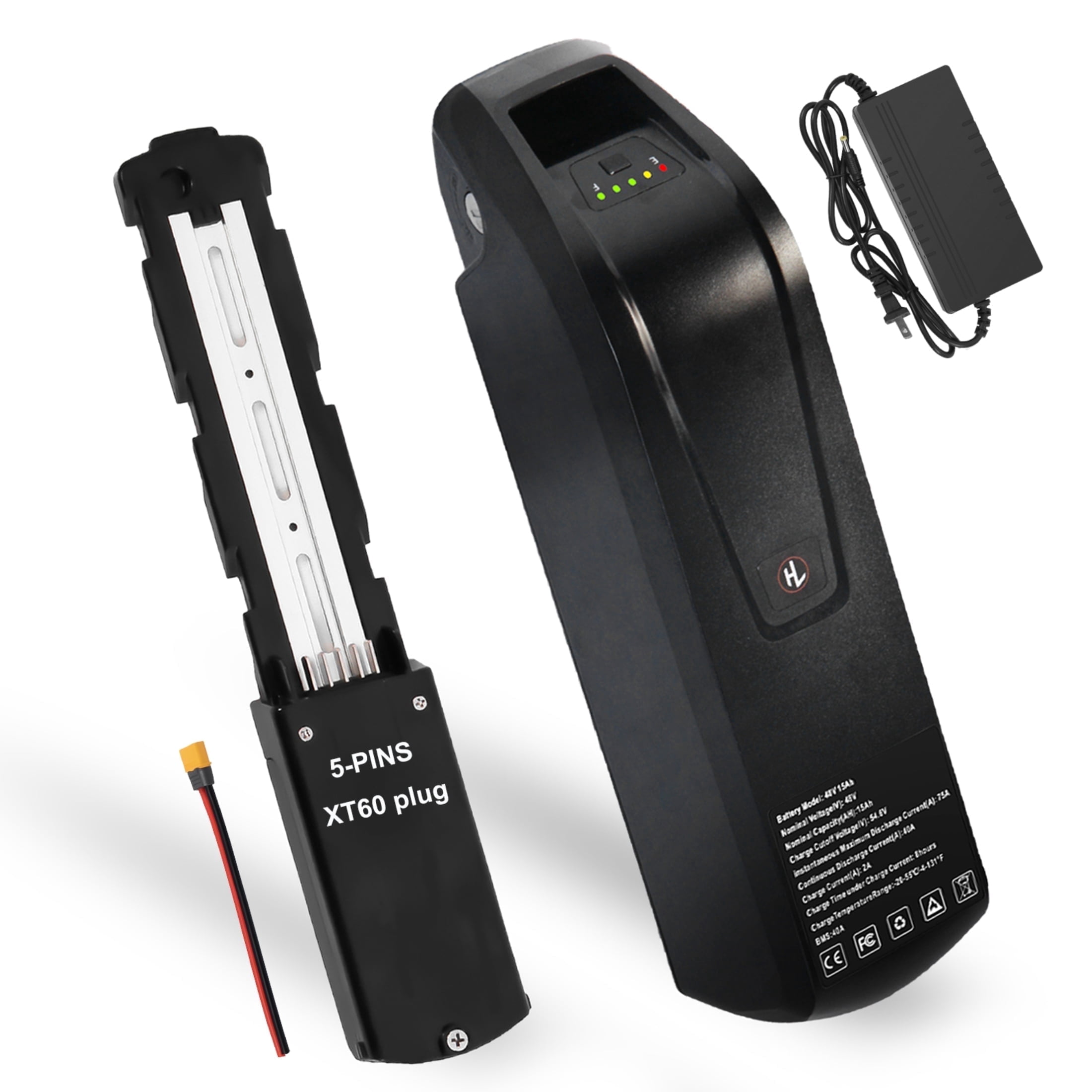 5 Pins 48v 15.6ah Ebike Battery with Charger Lithium ion Battery for ...