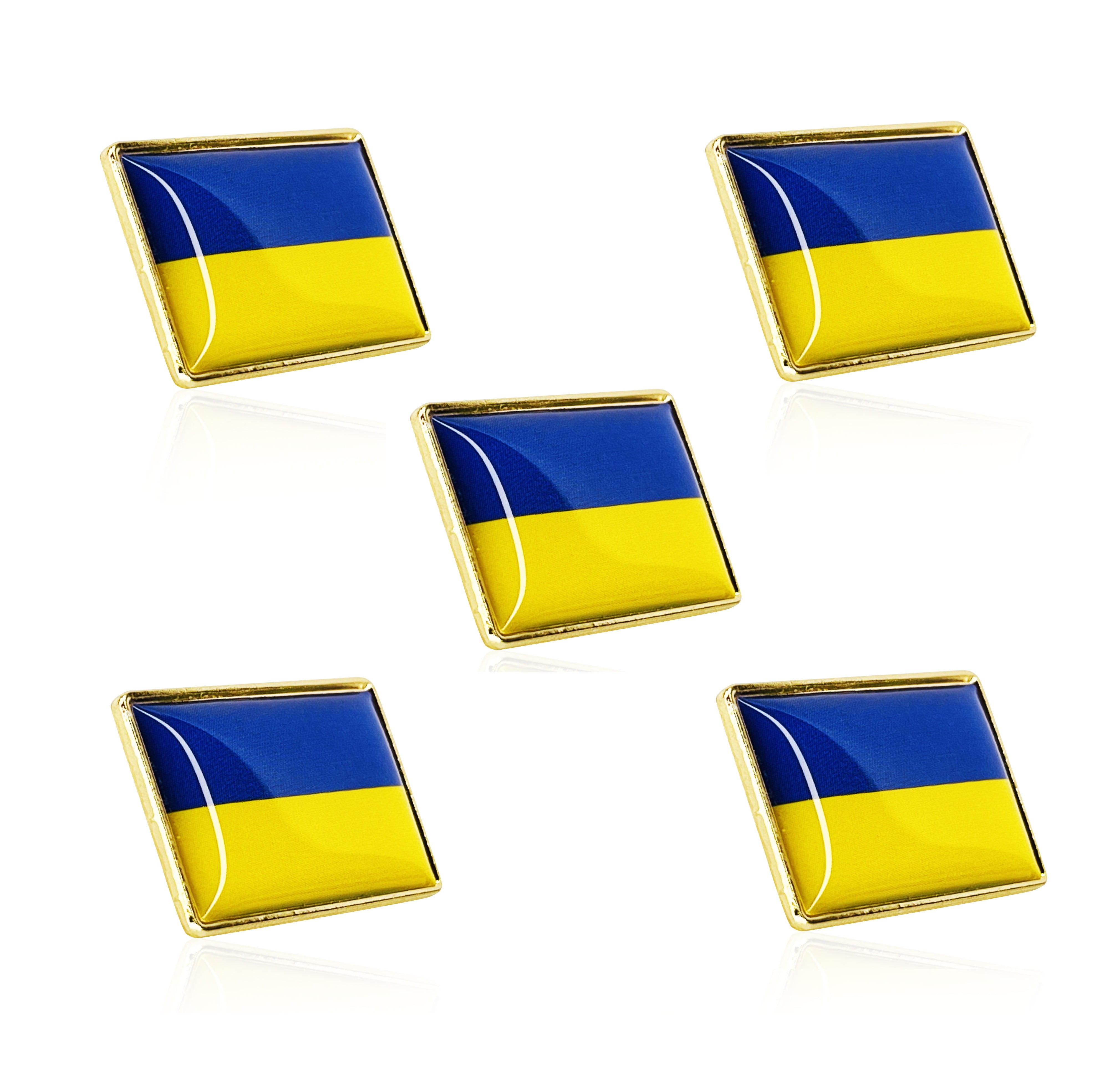 5 Pins, UKRAINE FLAG LAPEL PINs - High-Quality Shiny Raised Resin Thick ...