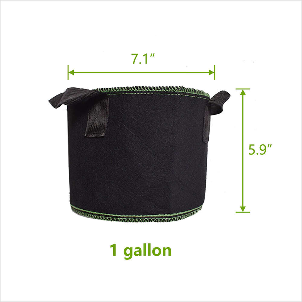 5 Pk 1gal Grow Bags Aeration Fabric Planter Root Growing Pots w/Handles ...