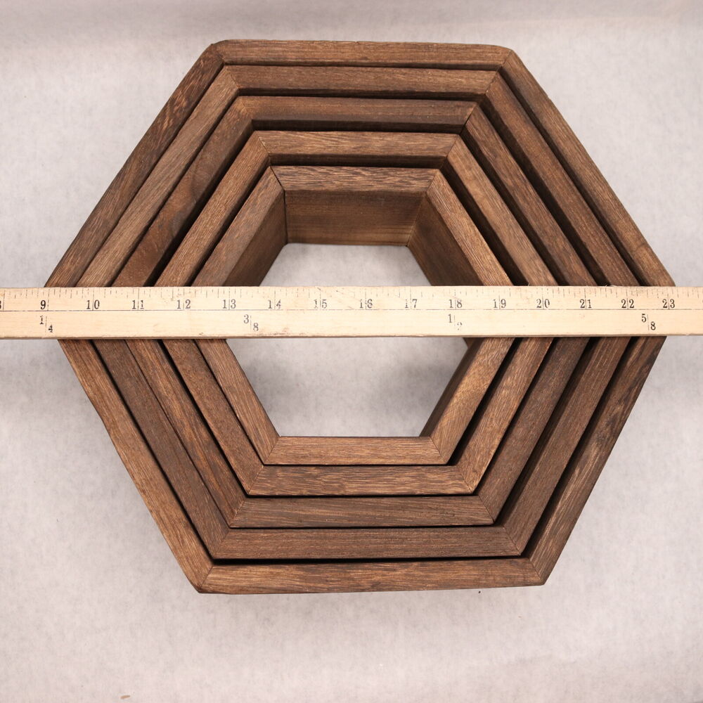 (5-Pk) Hexagon Wall Mounted Floating Shelves Walnut on-hex7 - Walmart.com